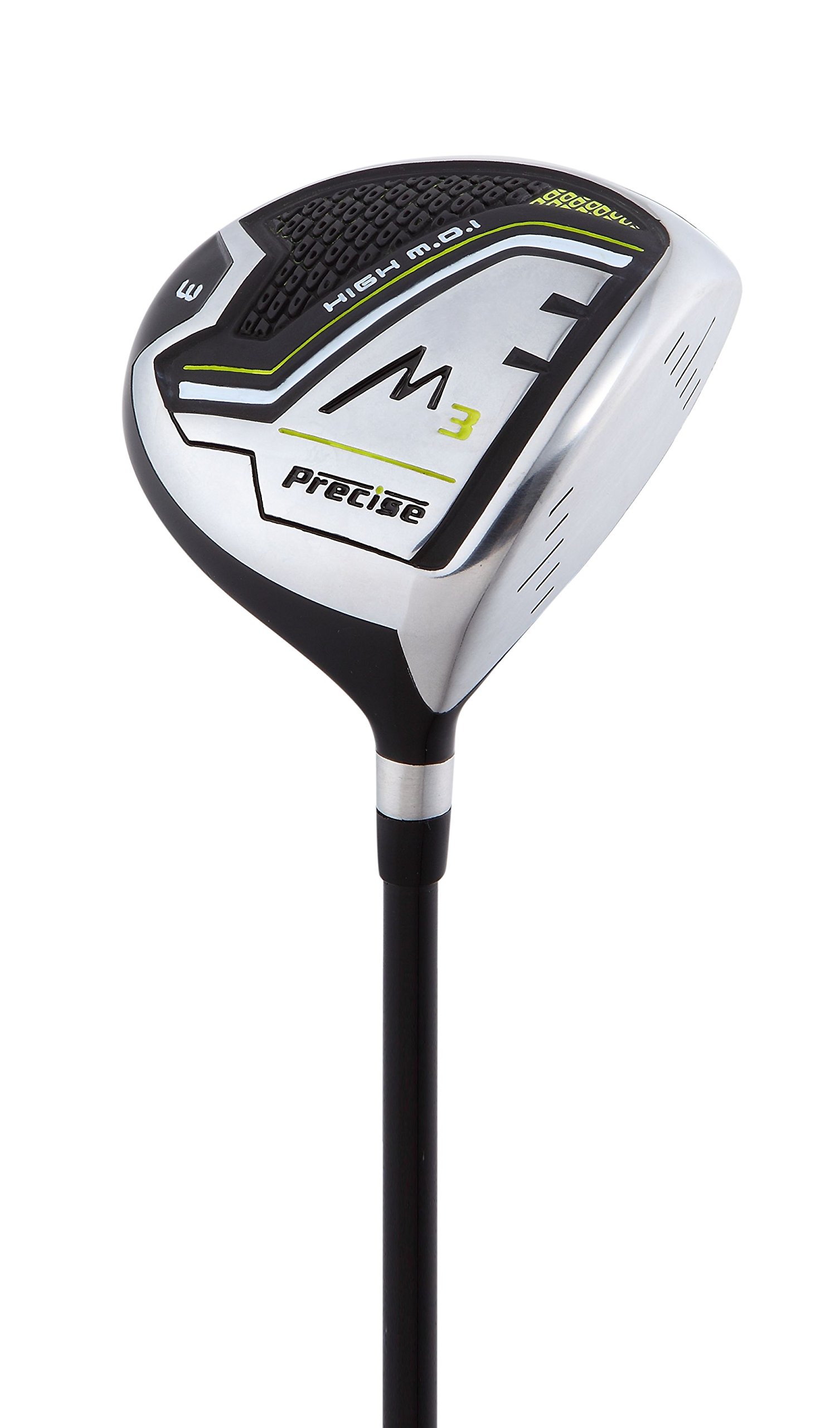 Precise M3 Tall Men's Right Handed Complete Golf Club Set (6'1" to 6'4") Include: 460cc Driver, 3 Wood, 21* Hybrid, 6-9 Irons, Pitching Wedge, Putter, Deluxe Stand Bag & 3 Headcovers, Black Lime