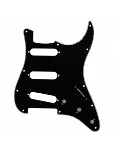 metallor electric guitar pickguard 3 ply 11 holes sss single coil compatible with strat style modern guitar parts replacement(black)