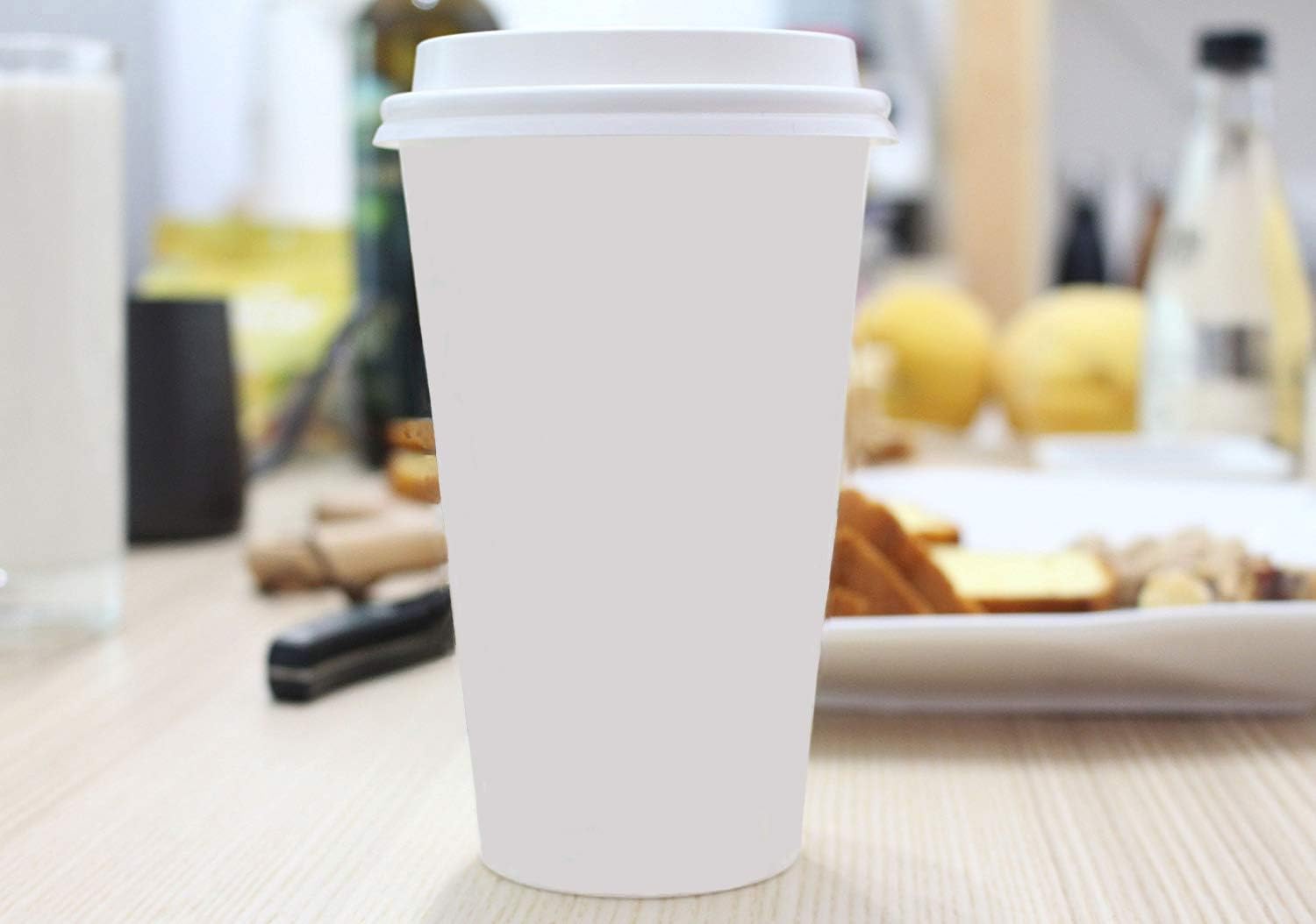 SafeWare Disposable Coffee Cups and lids 12 oz (1000 sets) - To Go Coffee Cups, | Hot Beverages | Expresso | Tea | Coffee - Poly- Coated with Rolled Edge Restaurant Grade