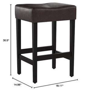 Christopher Knight Home Lopez Leather Backless Bar Stools, 2-Pcs Set, Brown