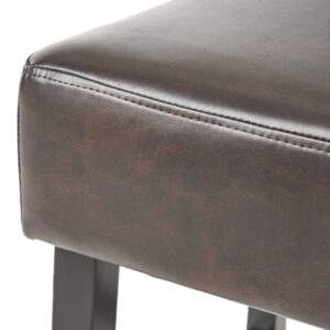 Christopher Knight Home Lopez Leather Backless Bar Stools, 2-Pcs Set, Brown