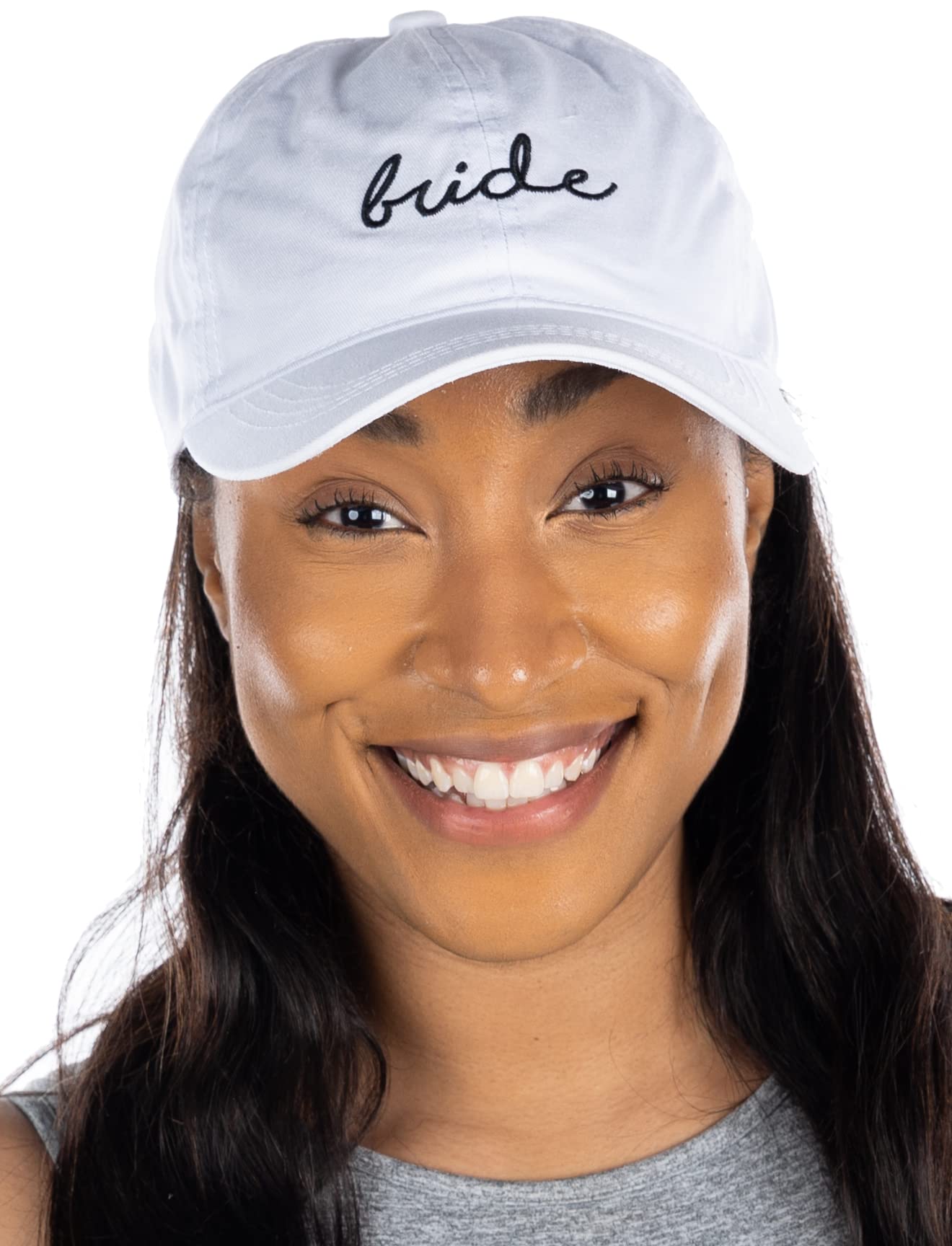 Funky Junque Dad Hat Unconstructed Low Profile Bridal Baseball Cap - Bride