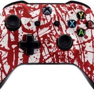 MODDEDZONE Custom MODDED Wireless Controller for Xbox One S/X and PC - With Unique Smart Mods - Best For First Person Shooter Games - Handcrafted by Experts in USA with Unique Design - Blood Splatter