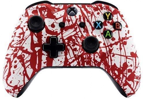 MODDEDZONE Custom MODDED Wireless Controller for Xbox One S/X and PC - With Unique Smart Mods - Best For First Person Shooter Games - Handcrafted by Experts in USA with Unique Design - Blood Splatter