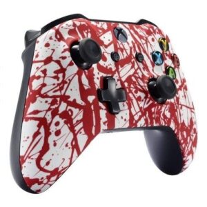 MODDEDZONE Custom MODDED Wireless Controller for Xbox One S/X and PC - With Unique Smart Mods - Best For First Person Shooter Games - Handcrafted by Experts in USA with Unique Design - Blood Splatter