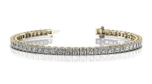 cate & chloe leila 18k tennis bracelet, women's 18k yellow gold plated tennis bracelet w/cubic zirconia square crystals, 7.5" sparkling stone bracelet for women, cz wrist bracelets