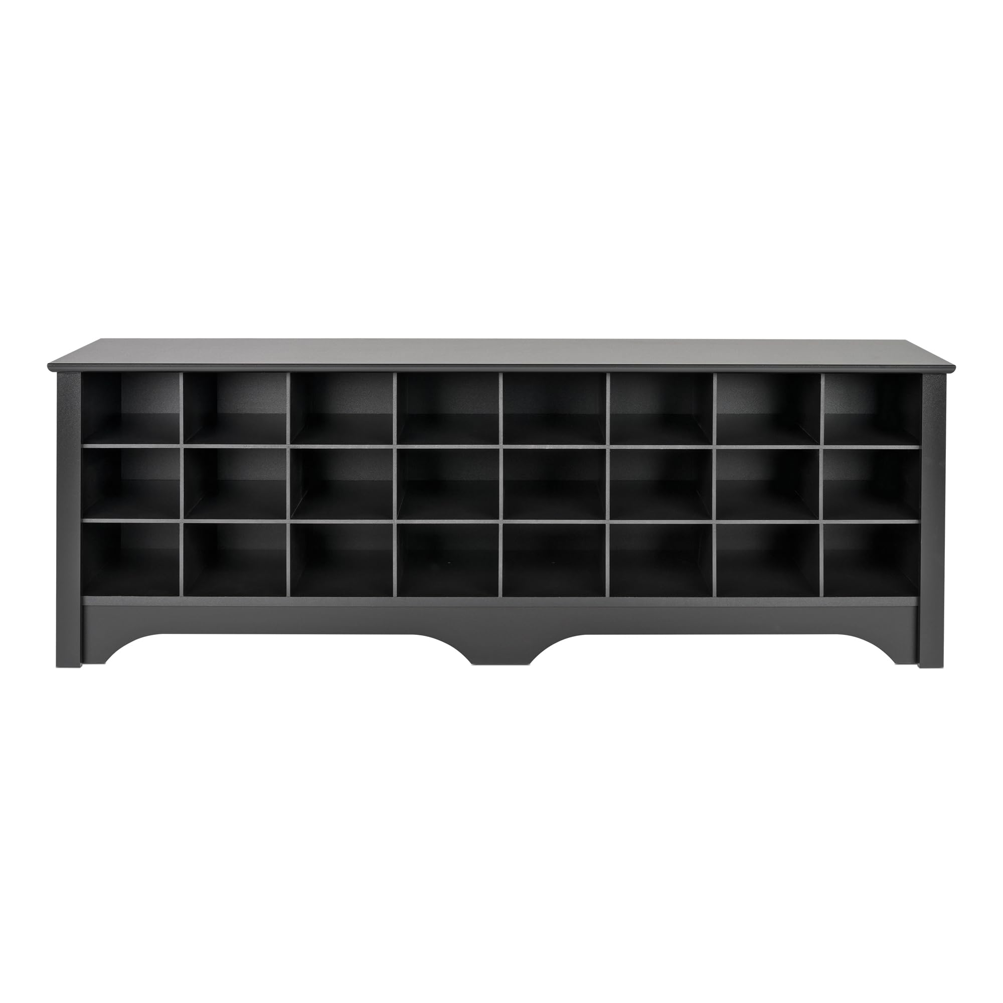 Prepac 24 Pair Shoe Storage Cubby Bench, Black