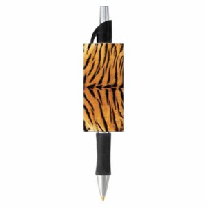 Tiger Animal Print Pen - Black or Blue Writing Ink - Wildlife Nature Design - Stationery Gift - Office Business School Supplies (BLACK INK)