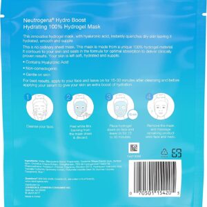 Neutrogena Hydro Boost and Hydrating Hydrogel Mask 1 Ounce (4 Pack)