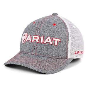 ariat men's heather mesh back shadow cap, gray, one size