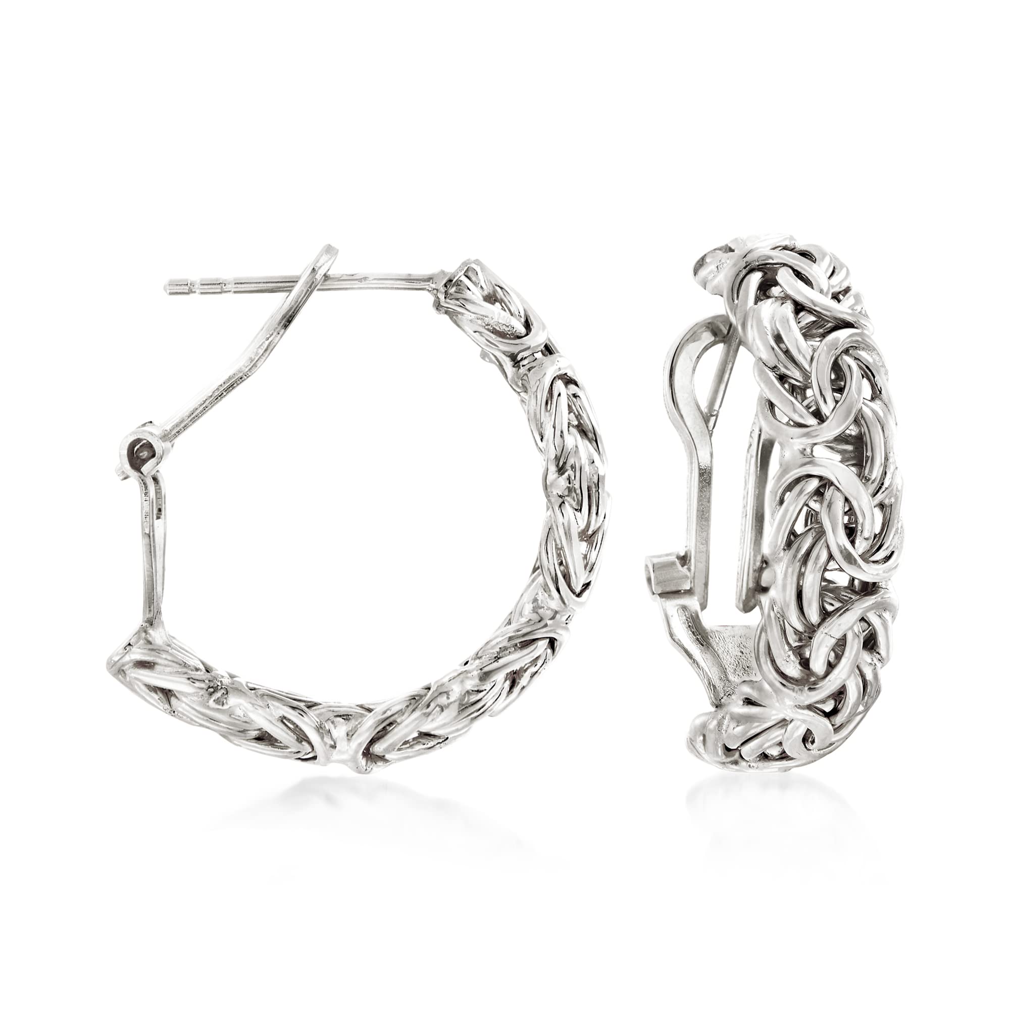 Ross-Simons Sterling Silver Byzantine Hoop Earrings