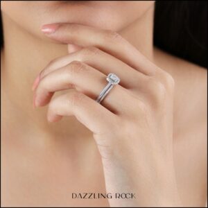 Dazzlingrock Collection 0.30 Carat Round White Diamond Square Cluster Wedding Ring Set for Her in 10K White Gold Size 7