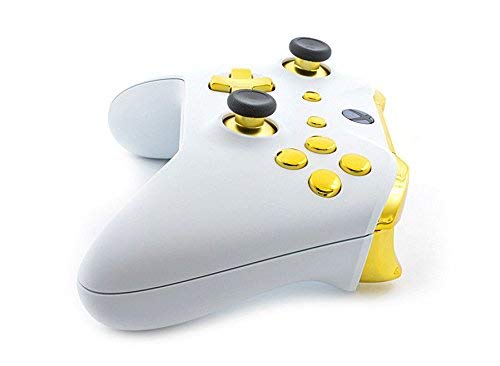 MODDEDZONE Rapid Fire Custom Standard Modded Controller compatible with Xbox One S/X 40 Mods for All Major Shooter Games (3.5 mm jack) (White/Gold)