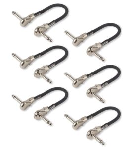 dunlop mxr 6 inch right angle pancake guitar patch cables for effects pedals, 6 pack