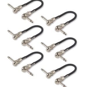 Dunlop MXR 6 Inch Right Angle Pancake Guitar Patch Cables for Effects Pedals, 6 Pack