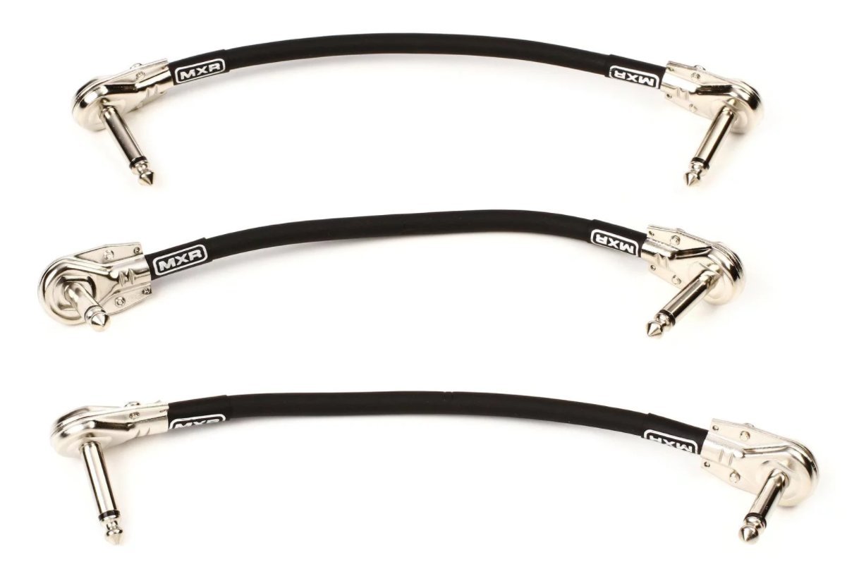 Dunlop MXR 6 Inch Right Angle Pancake Guitar Patch Cables for Effects Pedals, 6 Pack