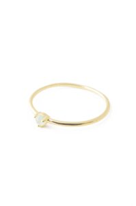 honeycat green jade point crystal ring in 18k gold plate | minimalist, delicate jewelry (gold, 8)