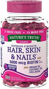 nature's truth superior strength hair/skin/nails with argan/coconut oil/collagen (pack of 2)