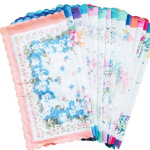 Ladies Vintage Floral 100% Cotton handkerchiefs mixed Bulk