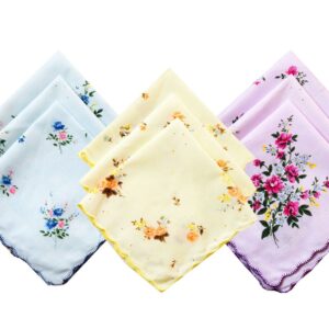 Ladies Vintage Floral 100% Cotton handkerchiefs mixed Bulk