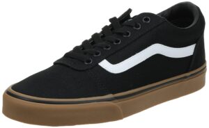 vans men's ward sneaker, black ((canvas) black/gum 7hi), 14