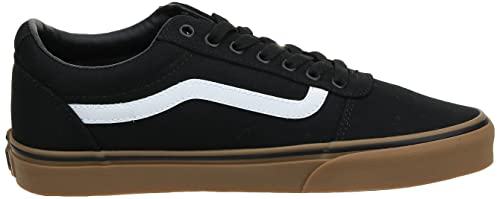 Vans Men's Ward Sneaker, Black ((Canvas) Black/Gum 7hi), 14