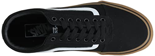 Vans Men's Ward Sneaker, Black ((Canvas) Black/Gum 7hi), 14