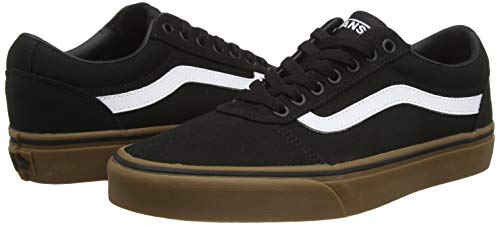 Vans Men's Ward Sneaker, Black ((Canvas) Black/Gum 7hi), 14