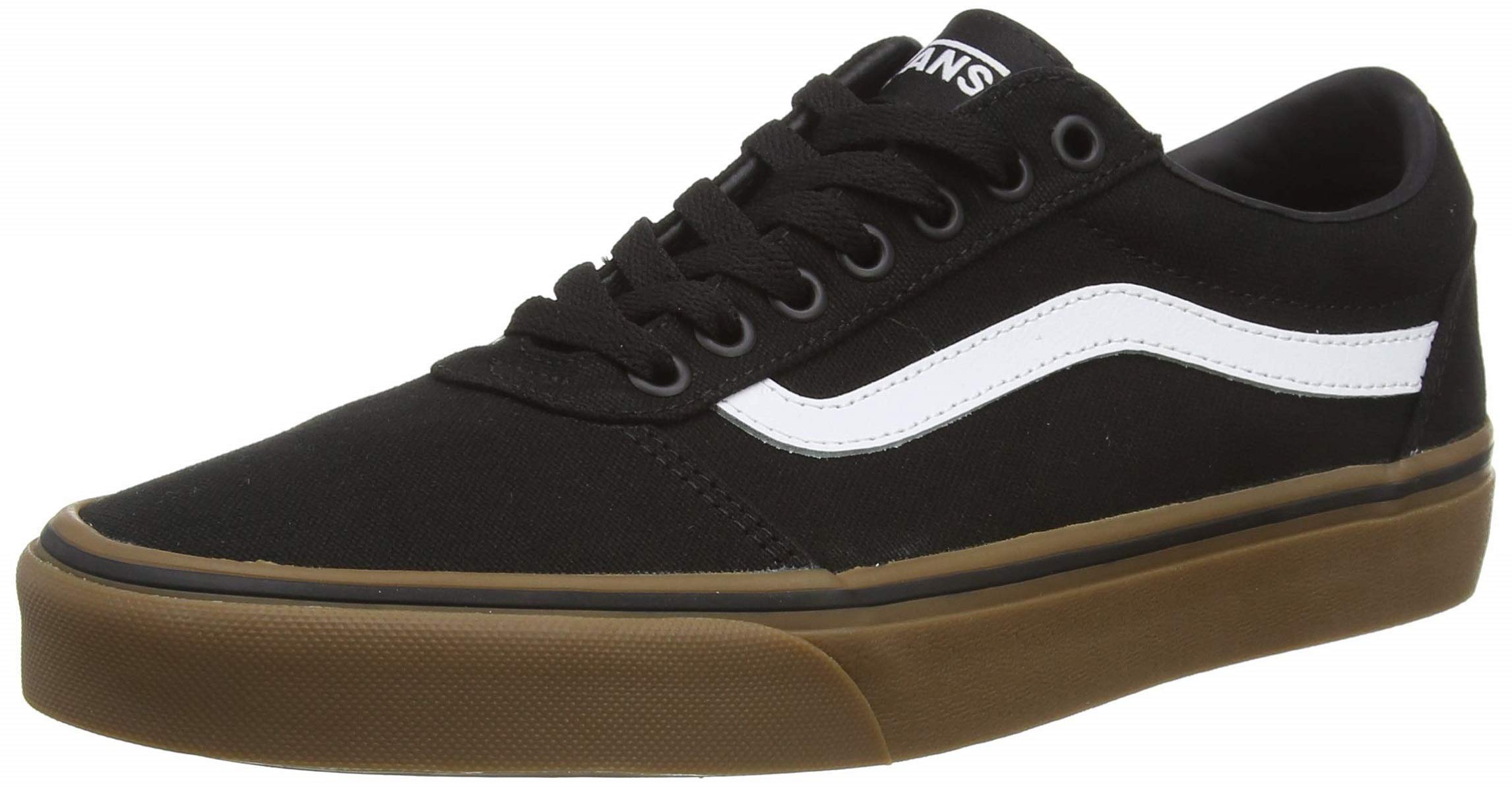 Vans Men's Ward Sneaker, Black ((Canvas) Black/Gum 7hi), 14