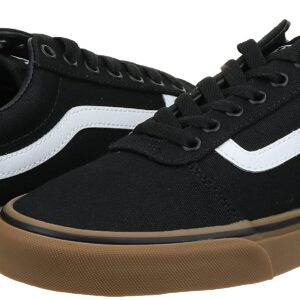 Vans Men's Ward Sneaker, Black ((Canvas) Black/Gum 7hi), 14