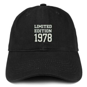 trendy apparel shop limited edition 1978 embroidered birthday gift brushed cotton cap - black