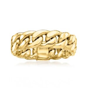 ross-simons 14kt yellow gold curb-link ring. size 8