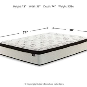 Signature Design by Ashley Twin Size Chime 12 Inch Medium Firm Hybrid Mattress with Cooling Gel Memory Foam