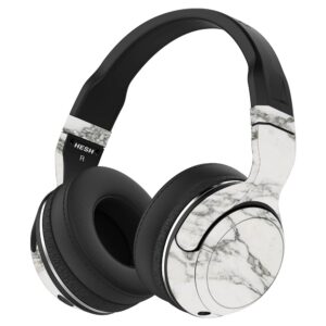 mightyskins skin compatible with skullcandy hesh 2 wireless headphones - white marble | protective, durable, and unique vinyl wrap cover | easy to apply, remove, and change styles | made in the usa