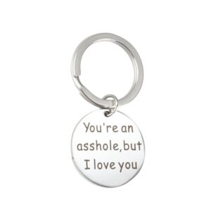 meiligo® boyfriend girlfriend gift key chain you`re my favorite asshole necklace key chain pendant (i love you - key chain)