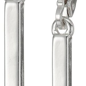 Chaps Women's Silvertone Bar Drop Leverback Earrings