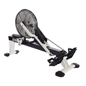 Stamina Air Rower - Rower Machine with Smart Workout App - Rowing Machine with Air Resistance for Home Gym Fitness - Up to 250 lbs Weight Capacity - Black/White