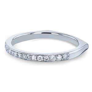 Kobelli Diamond Pave-set Milgrain Square Shank Wedding Band 1/5 CTW 14k White Gold, 9.5