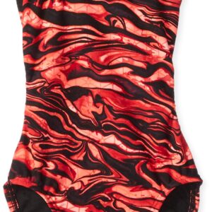 TYR Girls’ Miramar Cutoutfit Swimsuit, Red, 24