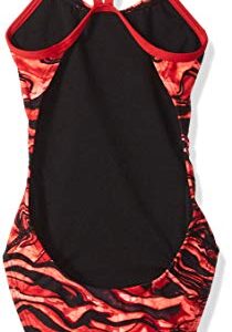 TYR Girls’ Miramar Cutoutfit Swimsuit, Red, 24