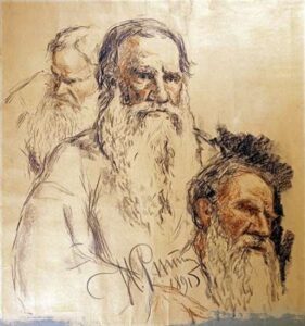 three studies leo tolstoy poster print by ilia efimovich repin (12 x 12)