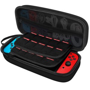 jetech carrying case for switch 2017 model with 20 game cartridge holders, black