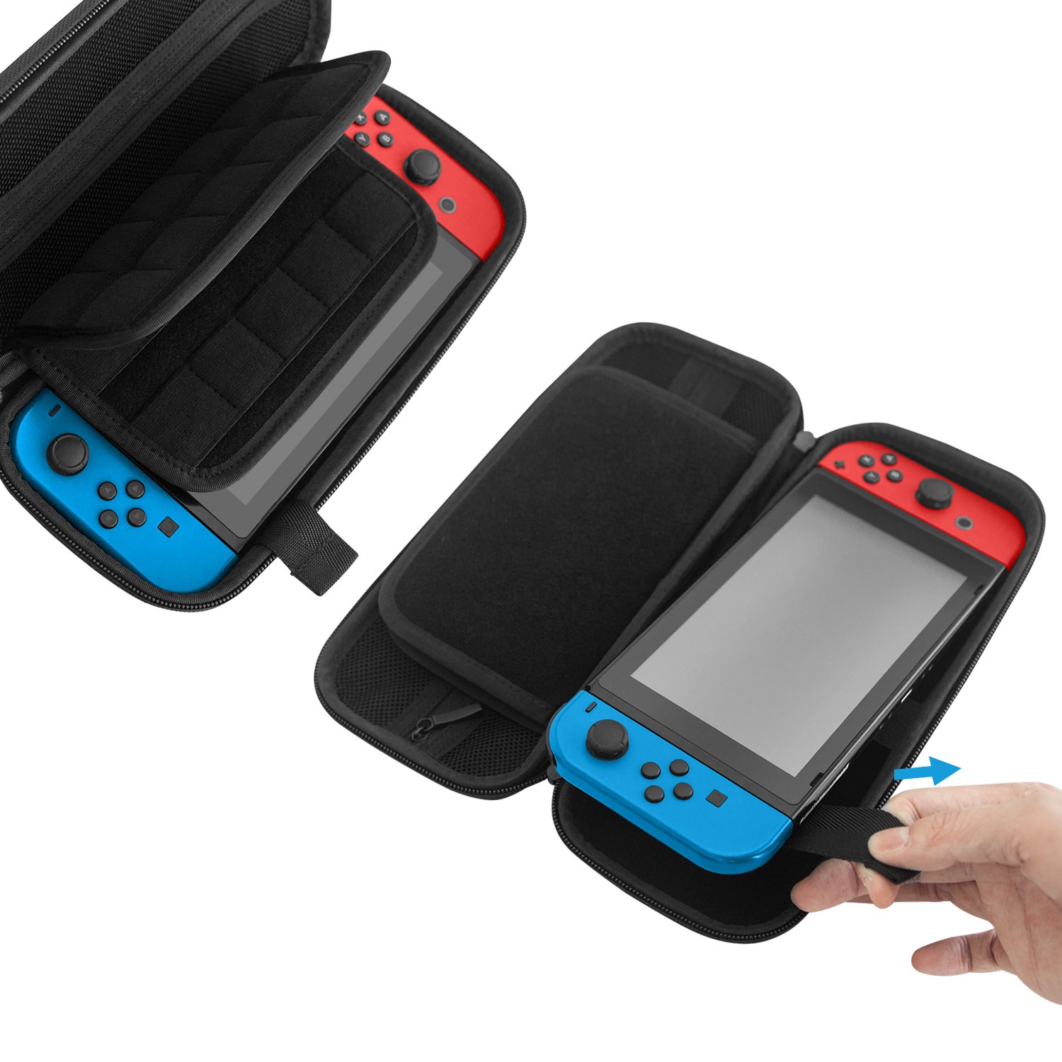 JETech Carrying Case for Switch 2017 Model with 20 Game Cartridge Holders, Black