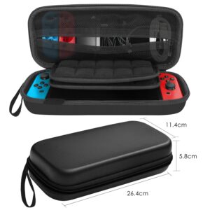 JETech Carrying Case for Switch 2017 Model with 20 Game Cartridge Holders, Black