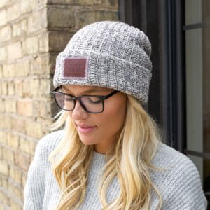 Love Your Melon Beanie for Men & Women, Black Speckled Cuffed Beanie, Winter Hats, Cool Beanies, 100% Cotton Made Lined Knit Warm Thick Skully