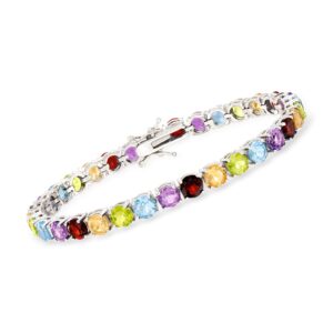 ross-simons 18.60 ct. t.w. multi-gemstone tennis bracelet in sterling silver. 7 inches