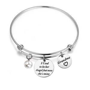 wusuaned memorial jewelry i used to be his/her angel bracelet in memory of loved one grandpa grandma sympathy gift