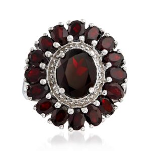 ross-simons 5.20 ct. t.w. garnet ring in sterling silver. size 8