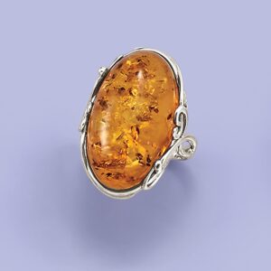 Ross-Simons Orange Amber Ring in Sterling Silver. Size 9