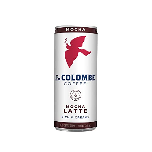 La Colombe Mocha Draft Latte - 9 Fluid Ounce, 16 Count - Cold-Pressed Espresso and Frothed Milk + Dark Chocolate - Made With Real Ingredients - Grab And Go Coffee, White, Brown